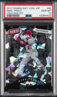 2017 PANINI NAT CONVENTION VIP CRACKED ICE #62 MIKE TROUT #/25 PSA 10 ...