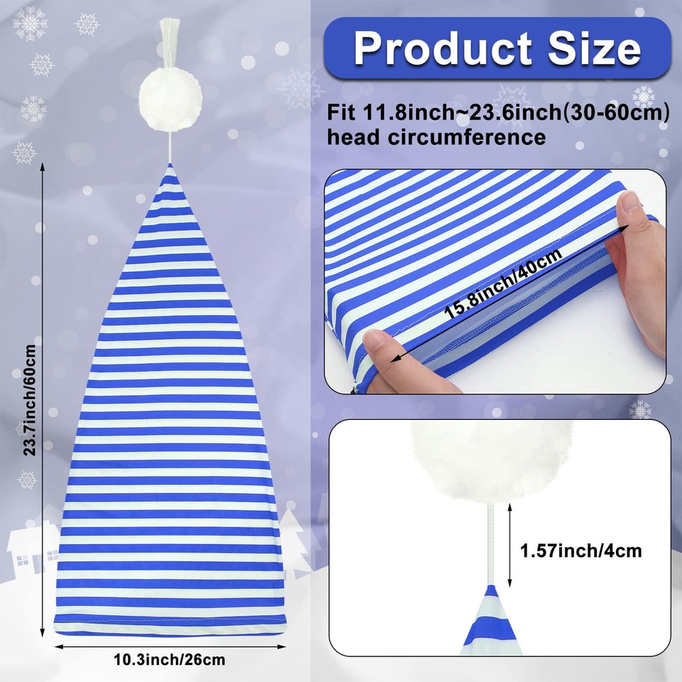 2 Pcs Men's Night Cap Striped Pajama Hat Adjustable Sleeping Caps with ...