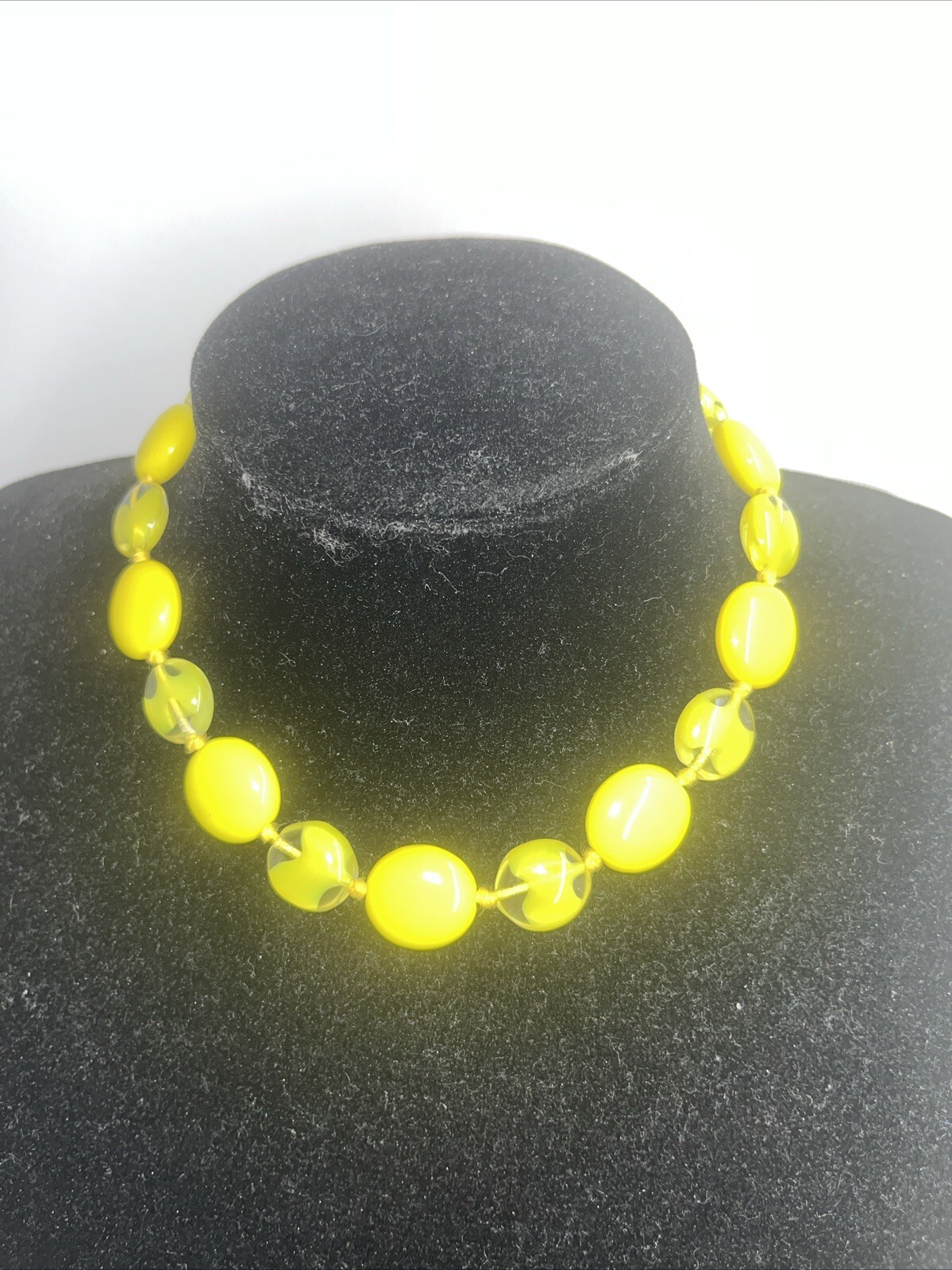 1930’s-60’s Art Deco Yellow Bead Necklace Germany M… - Gem