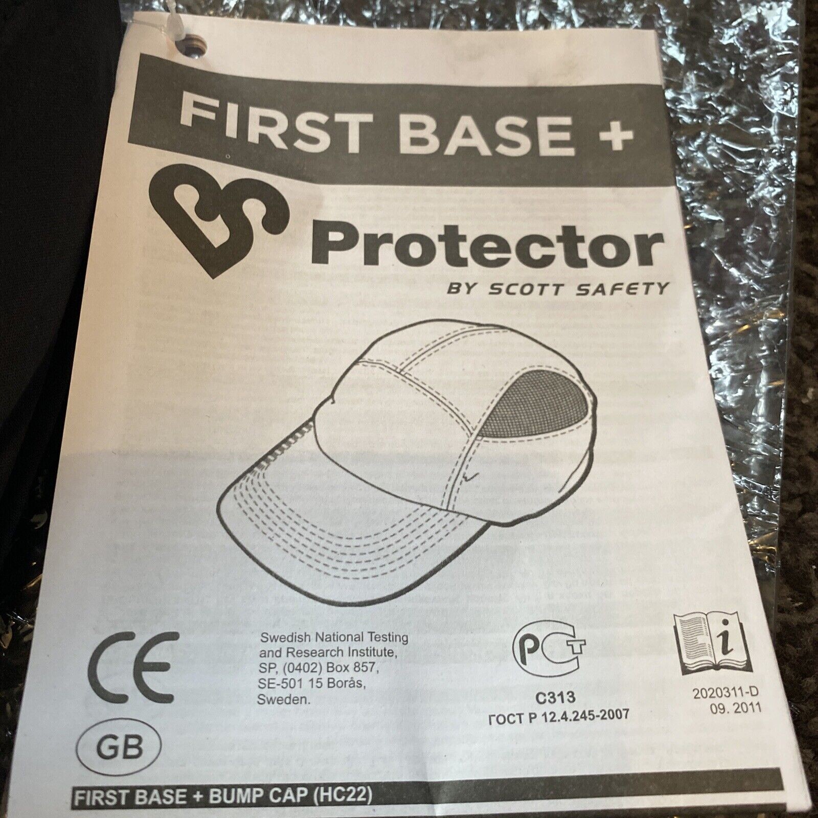 Scott Safety 3M HC22 ABS Bump cap Protector First Base Reduced Peak Hat ...