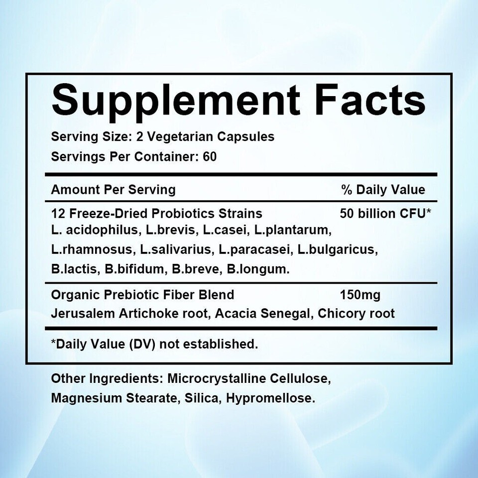 Probiotics + 50 Billion Enzyme Supplement | Acid and Bile Resistant ...