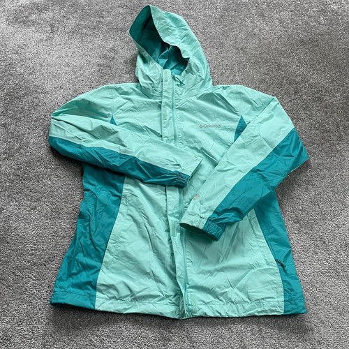 Columbia Omni Tech Windbreaker Jacket Womens Medium Mint Green Hoodie ...