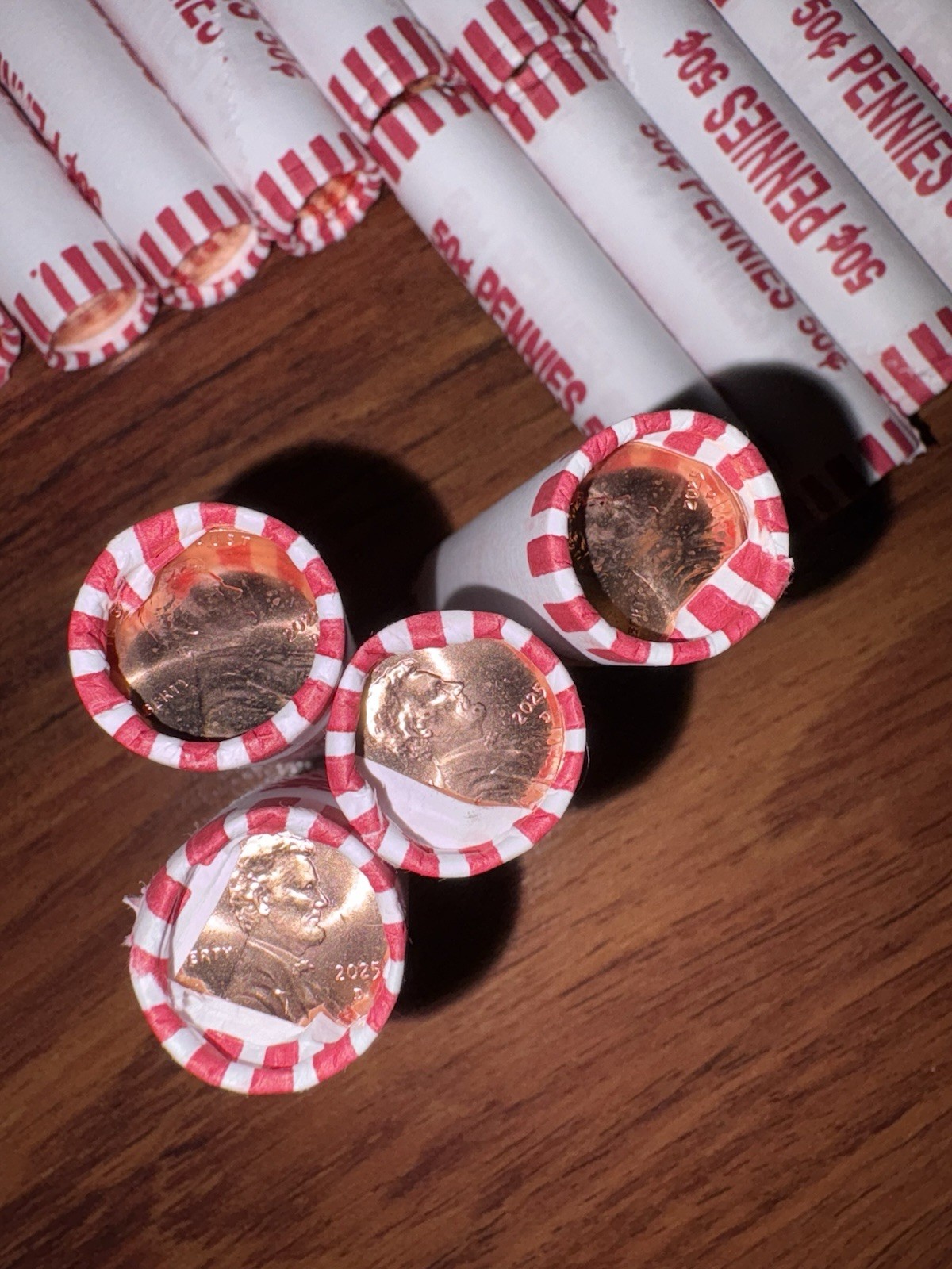 LOT 30 ROLLS! 2025 Penny roll Pennies 30 Rolls, 20 Rolls D Mint Mark 10 ...