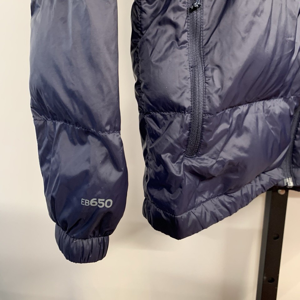 Eddie Bauer Mens S Navy EB650 Down Hooded Jacket Softshell Lightweight ...