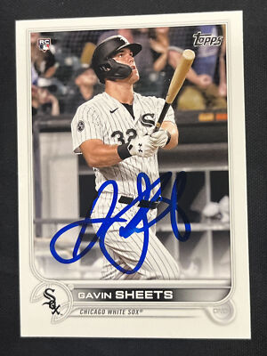 GAVIN SHEETS Signed 2022 Topps Baseball Card 12 Chicago White Sox ...