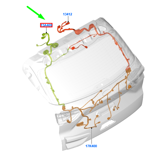 FORD KUGA MK3 Liftgate Wire Assy 2455391 LX6T-13A409-EACC NEW GENUINE ...