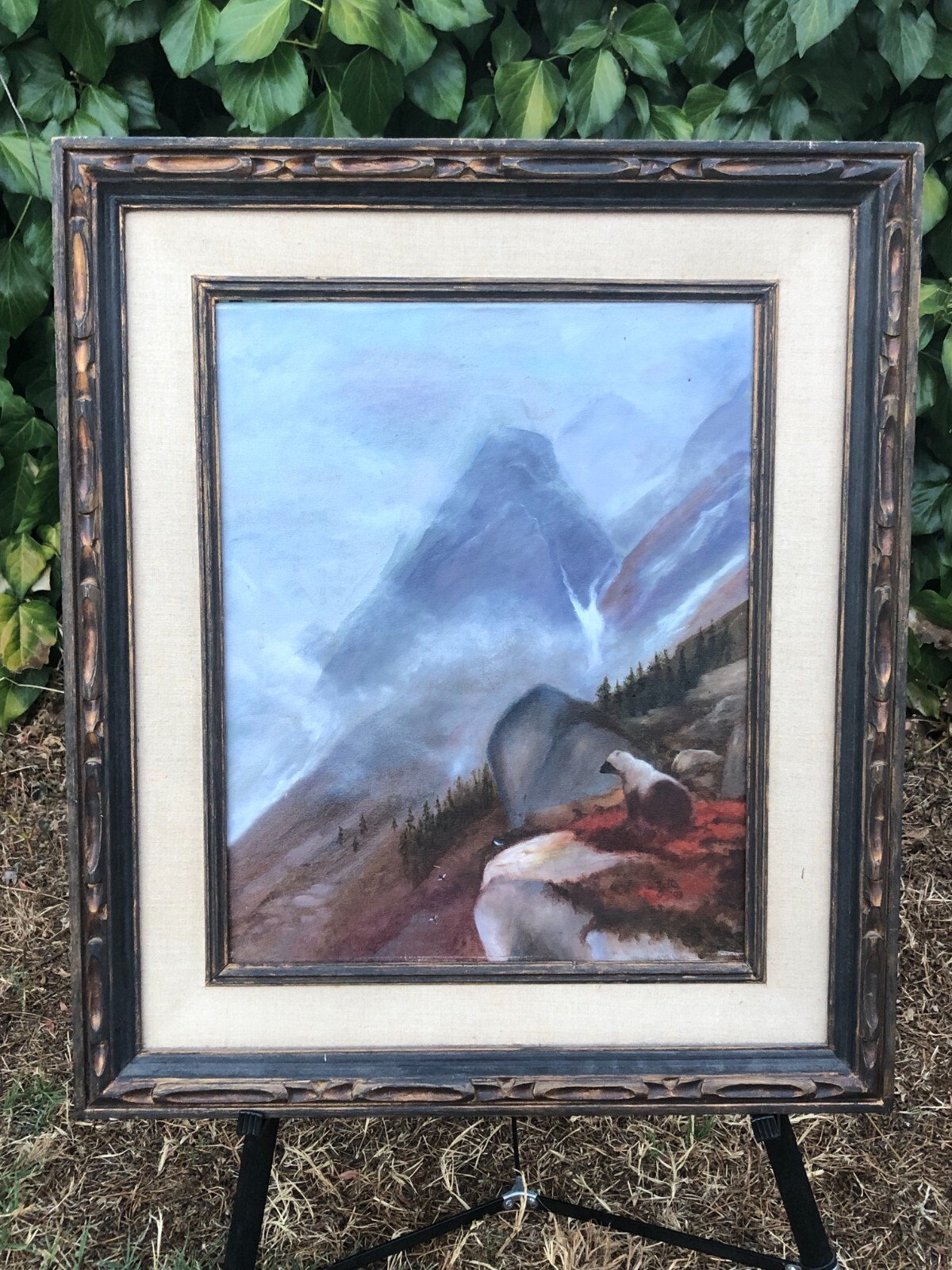 ZETTIE JONES Original MOUNTAIN BEAR OIL PAINTING MASTERFUL Canvas Gilt ...