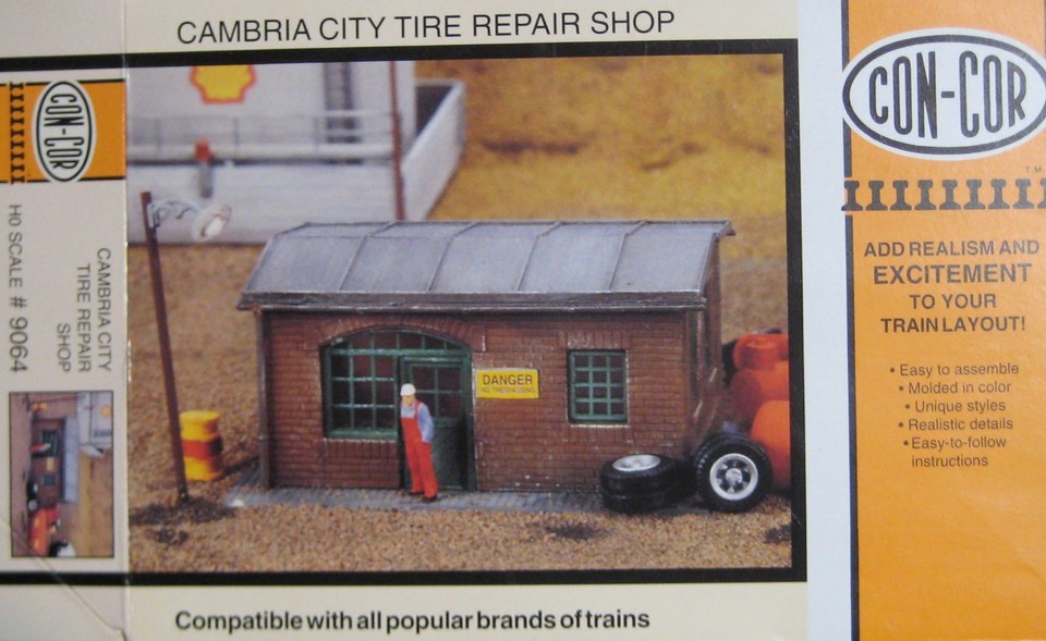 LOT OF 3 CUSTOM BUILT HO SCALE TRAIN LAYOUT STRUCTURES CAR WASH,TIRE ...