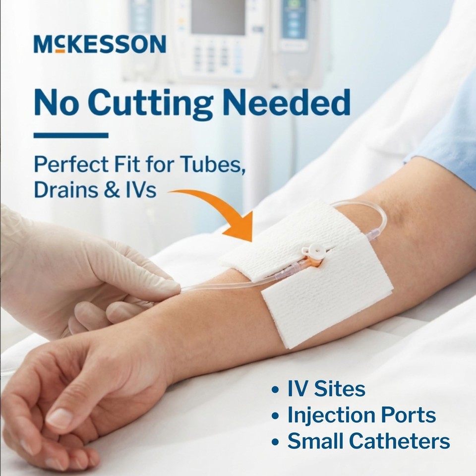 McKesson IV Gauze Pads 2x2 Inch Sterile Split Sponges (70 Sponges, 35 ...