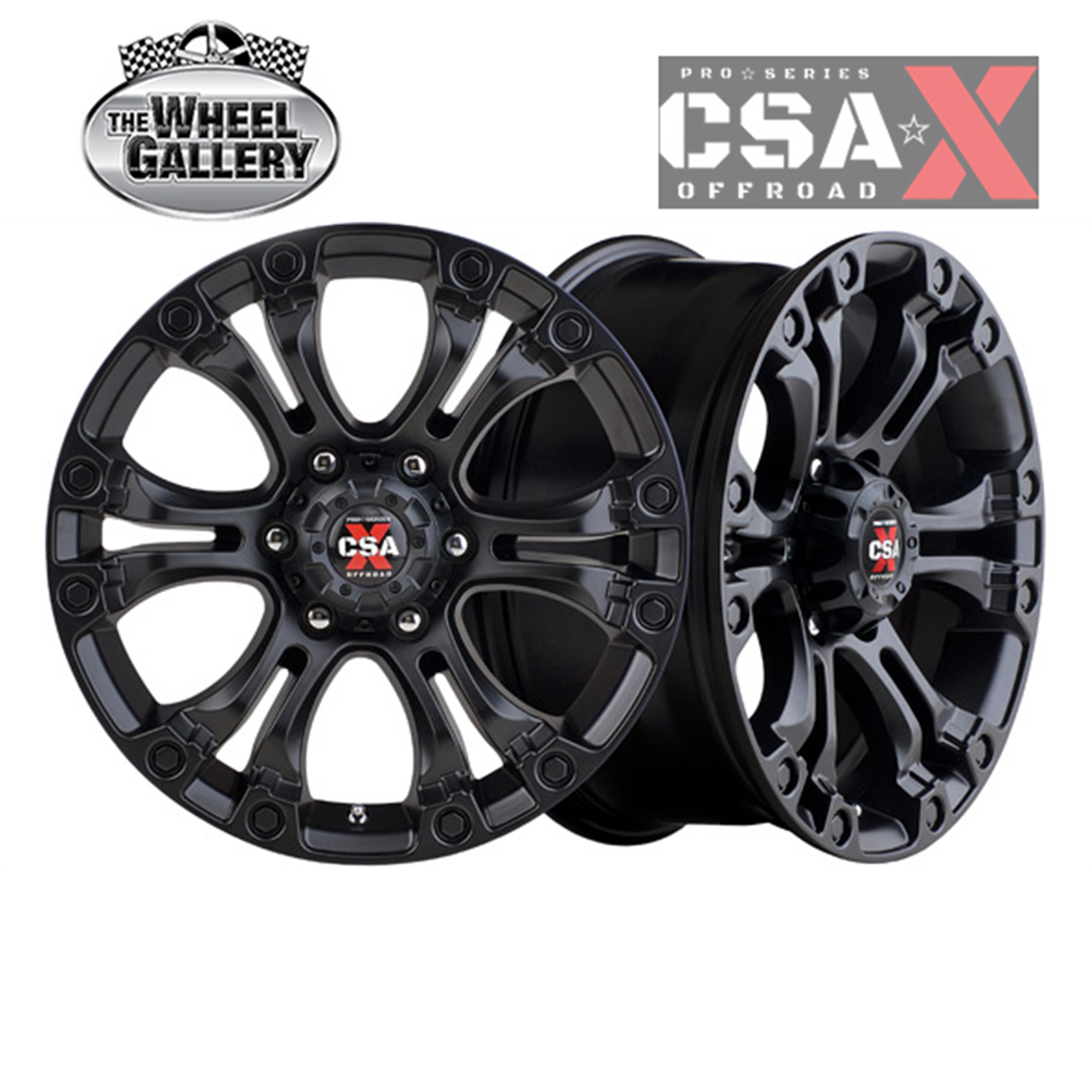 CSA-X Rt Pro 17x8 6/139.7 35P Satin Black Set of Alloy Wheel Wheels ...
