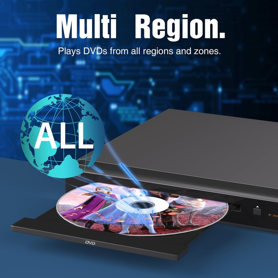 MEGATEK Region-Free DVD Player for TV with HDMI, CD Player for Home ...