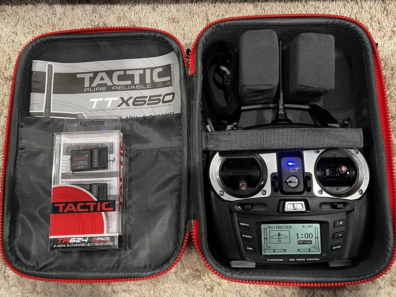 Tactic TTX650 6 Channel Radio Control Transmitter with 2 Receivers and ...