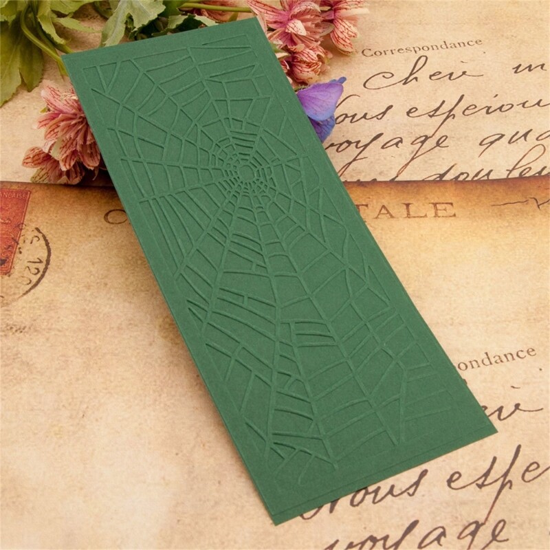 DIY Plastic Embossed Plate Halloween Spiderweb Embossing Template ...