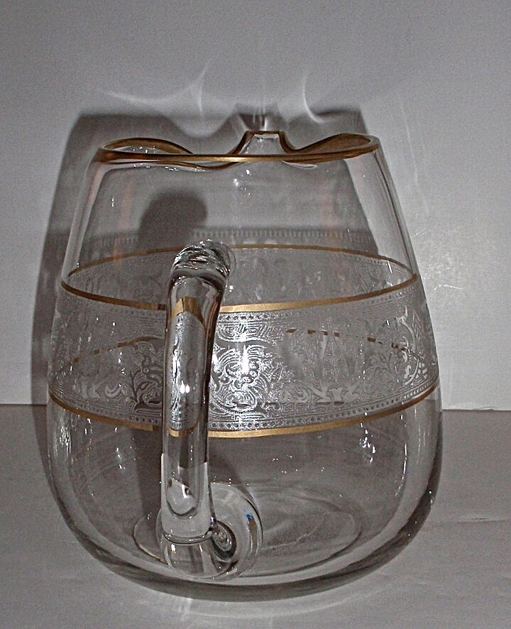 Lenox Noblesse Etched Crystal and Gold Water Pitcher, RARE! | eBay