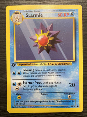 1st Edition Starmie 64/102 - NM Near Mint - Vintage German Base Set ...