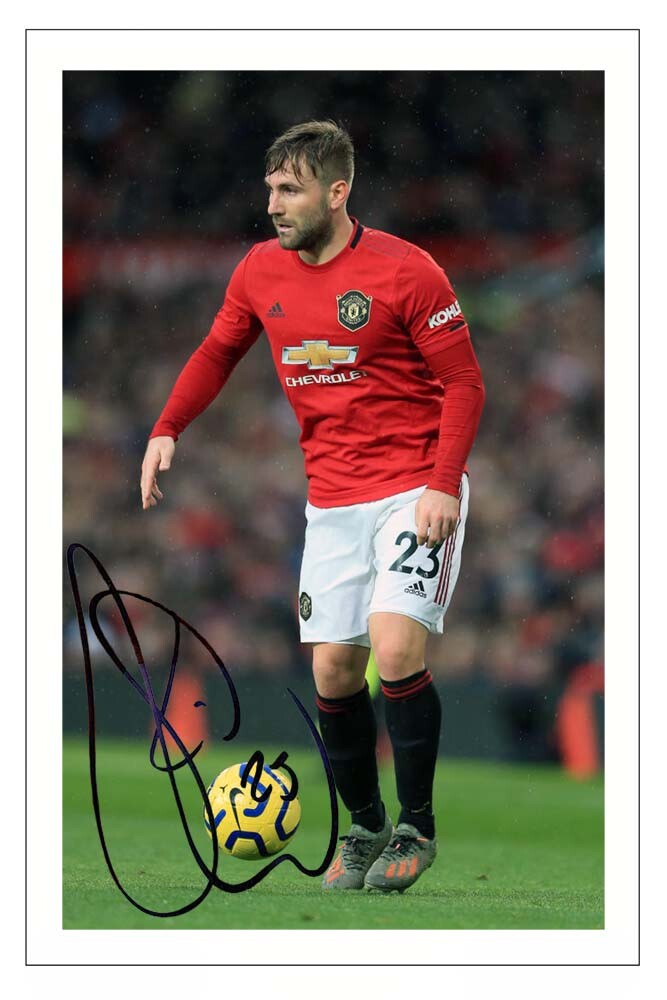 LUKE SHAW Signed Autograph PHOTO Gift Signature Print MANCHESTER UNITED ...