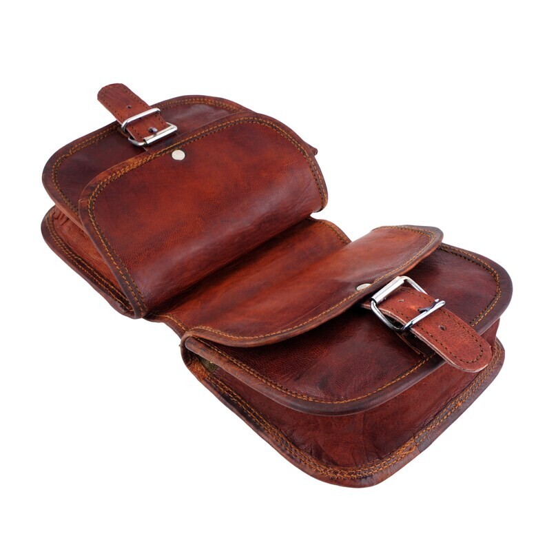 Handmade Leather Bike Bag Double Bag Top Handle Bicycle Handbag Cross ...