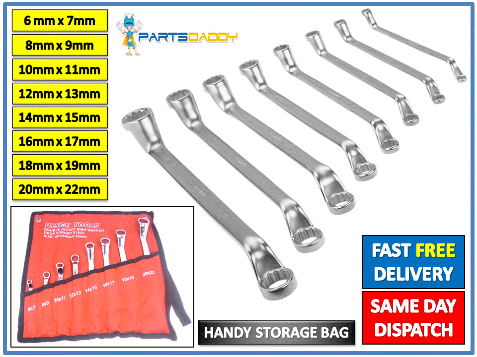Sealey S0405 Deep Offset Ring Spanner (Set of 8) for sale online | eBay