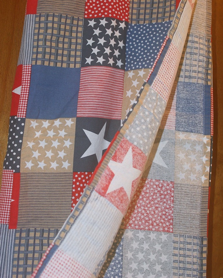 County Living Patriotic Table Cloth 58" x 80" Cotton Red White & Blue ...