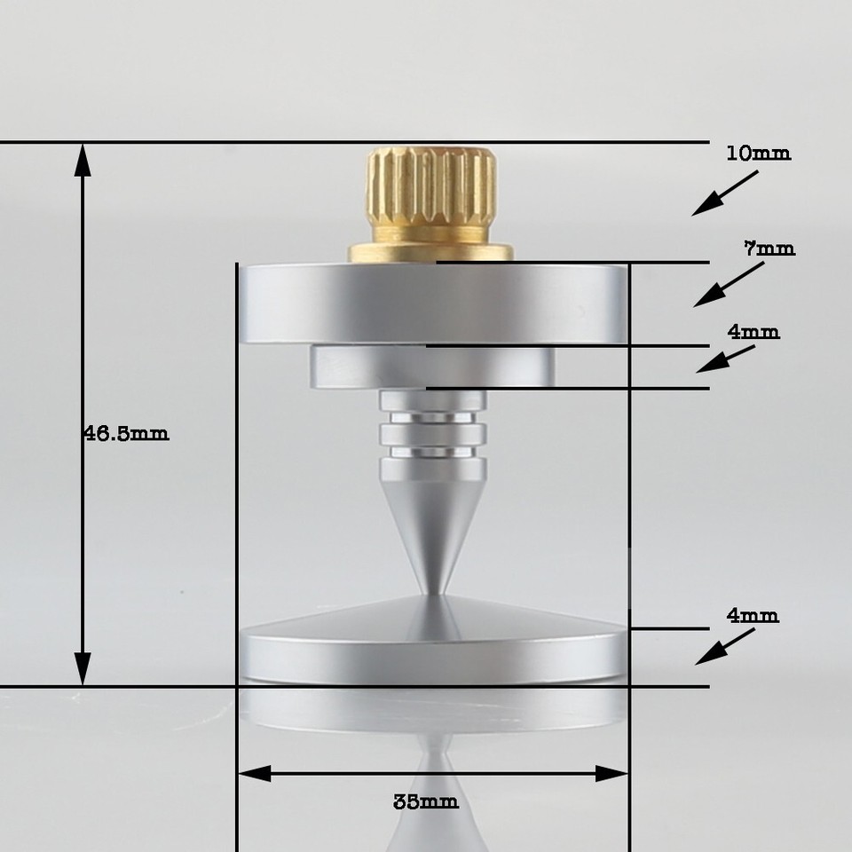 4PCS Silver Speaker Spike Isolation Feet Brass Cone Turntable Amplifier ...