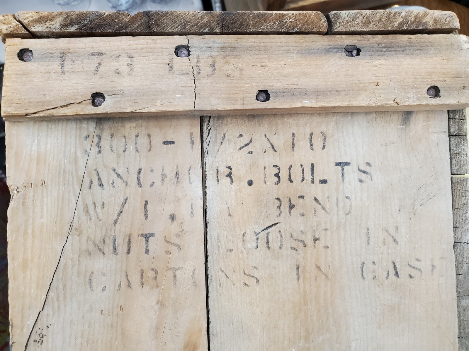 Vintage wood bolt crate Bethlehem Pacific steel L.A. San Fransisco ...