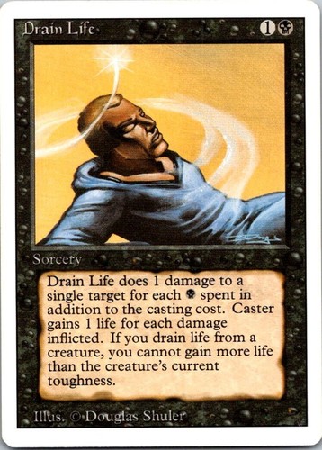 Magic the Gathering Drain Life 3rd Edition / Revised MTG Free Shipping ...