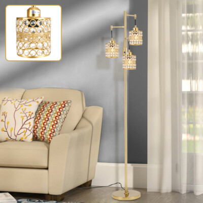 Tall Stem Standard Floor Lamp Living Room Reading Light Free Standing ...