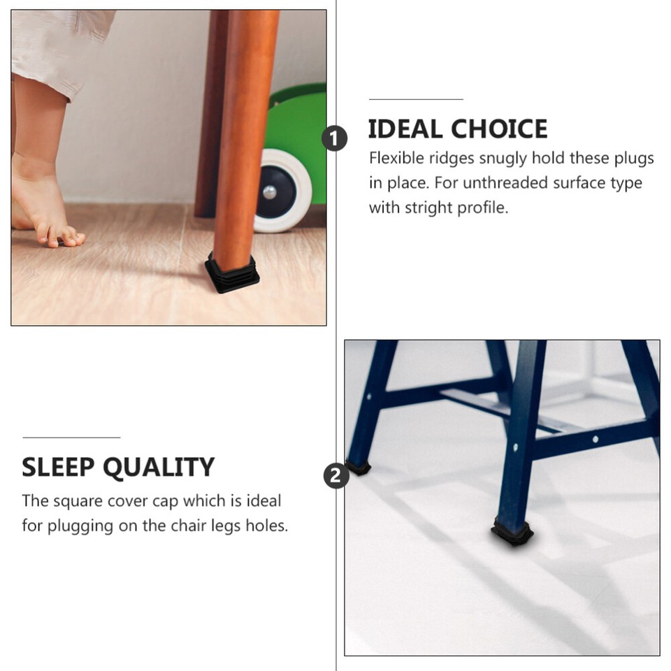 100pcs Square Plastic Cover Furniture Leg Plug Blanking End Caps Tube ...