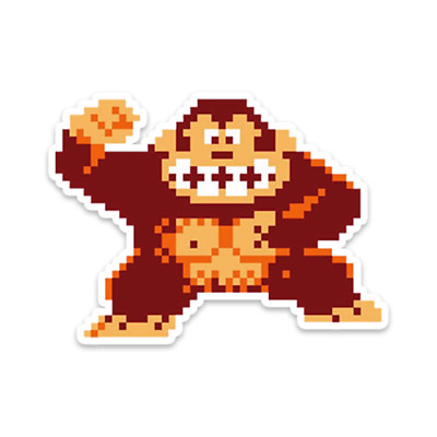 8 Bit Donkey Kong Sticker Vinyl Decal 4 Inch Waterproof High Resolution ...
