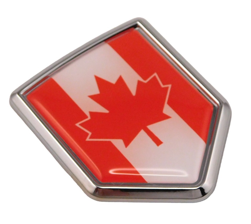Canada Flag Canadian Emblem Chrome Car Decal Sticker 3D Badge Hood ...