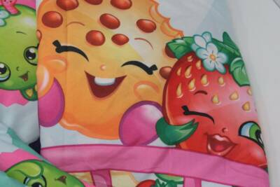 Shopkins Twin Bed Sheet Set Flat Fitted Pillow Cases Colorful 100% ...