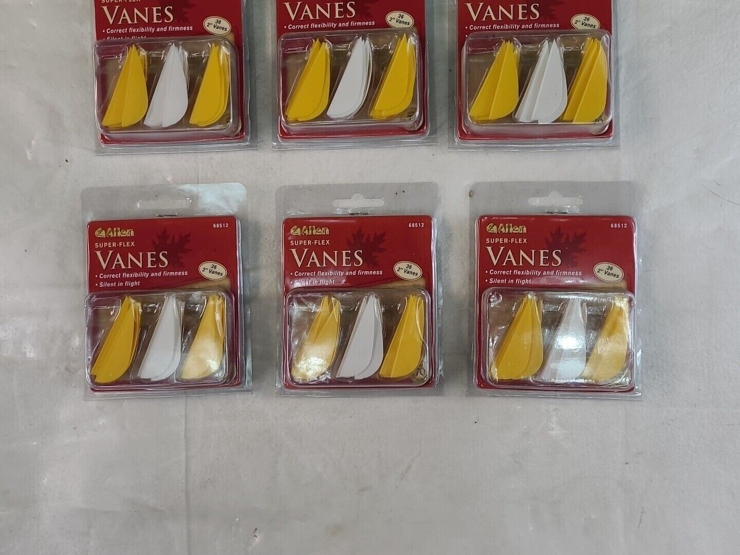 Allen 68512 Super-Flex 2" Vanes Yellow & White 36 Vanes Per Pack-LOT OF ...