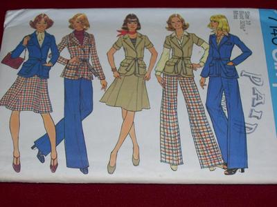 🌻 1975 SIMPLICITY #7140 - LADIES FRONT WRAP JACKET-SKIRT & PANTS ...