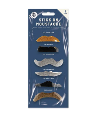 6 x Assorted Fake Moustache Dressing Up Fancy Dress Stag Party Self ...