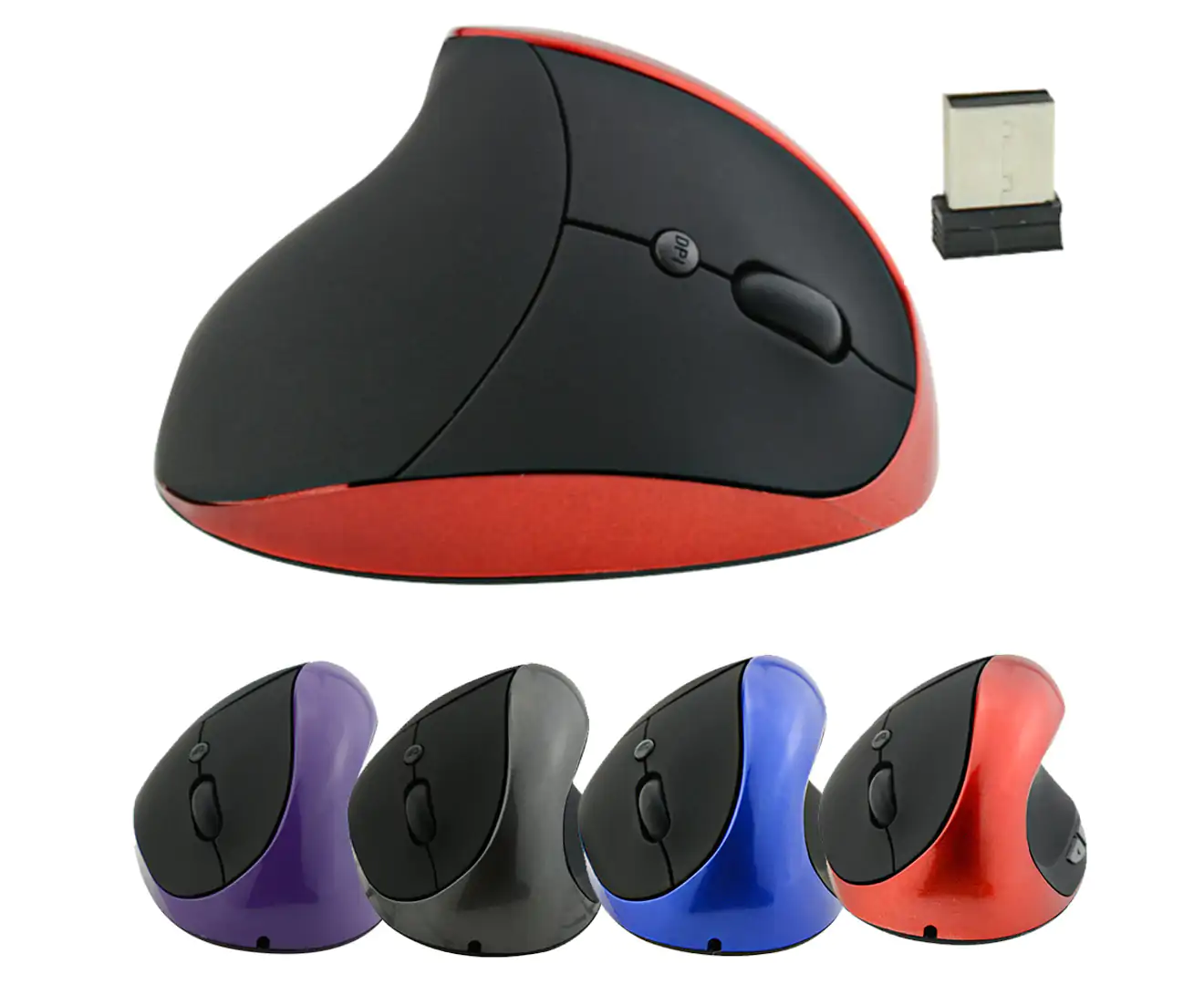 Bluebird Rechargeable 2.4G Wireless/Wired 6 Keys Optical Vertical Mouse ...