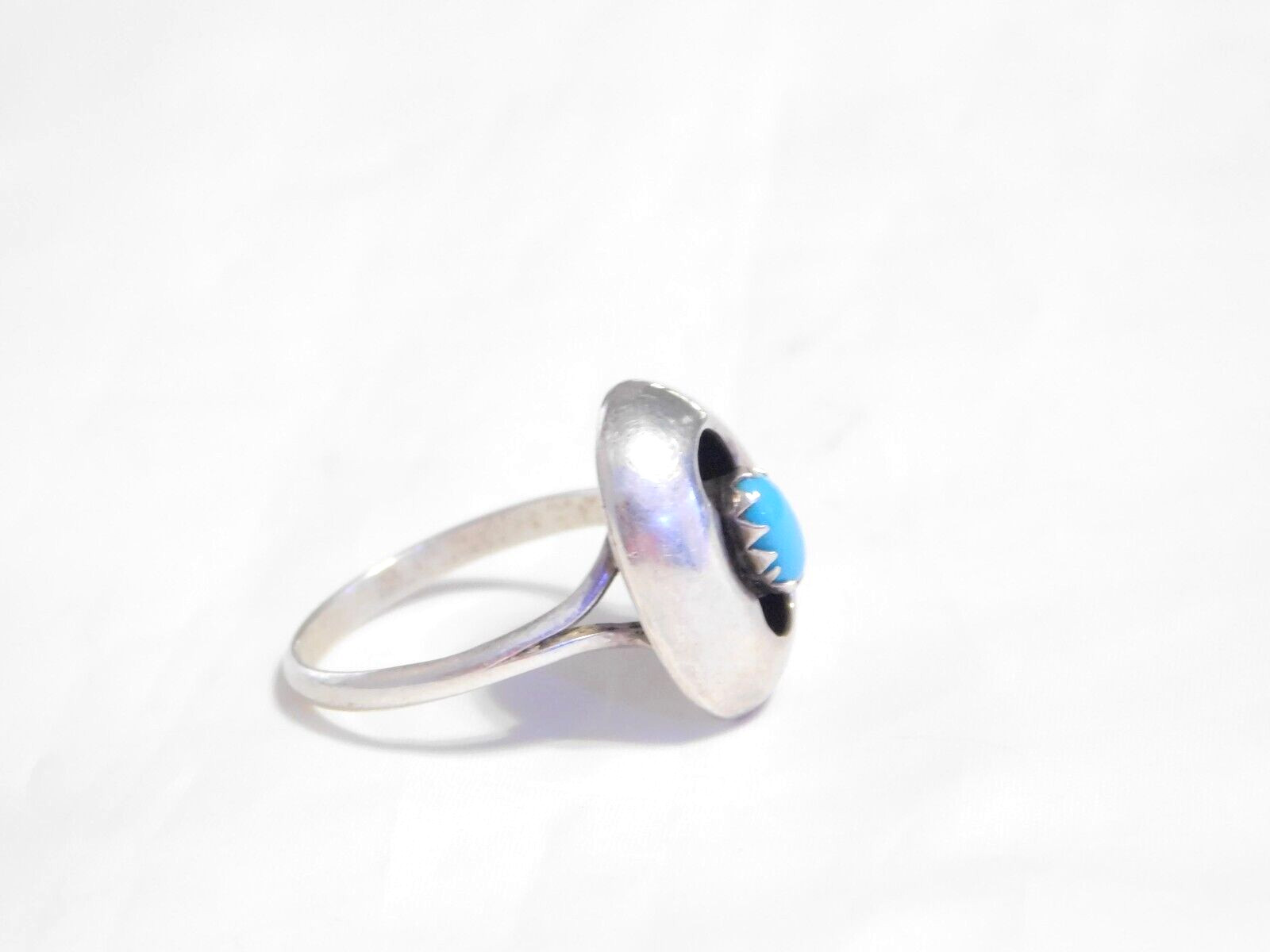 Native American Vintage Turquoise Shadow Box Ring - Gem