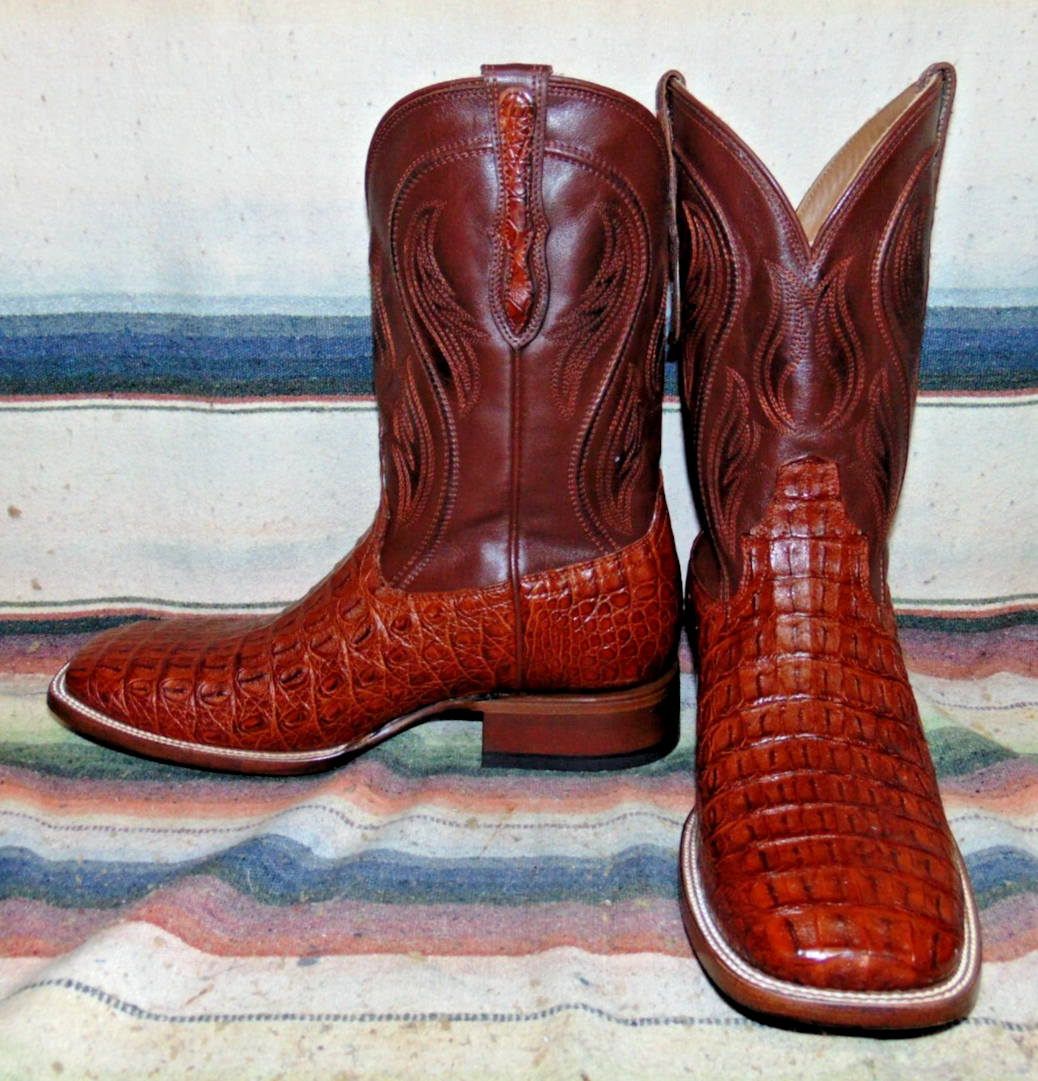 Mens Rujo The Jake Brown Caiman / Leather Cowboy Boots 11 D NEW In Box ...