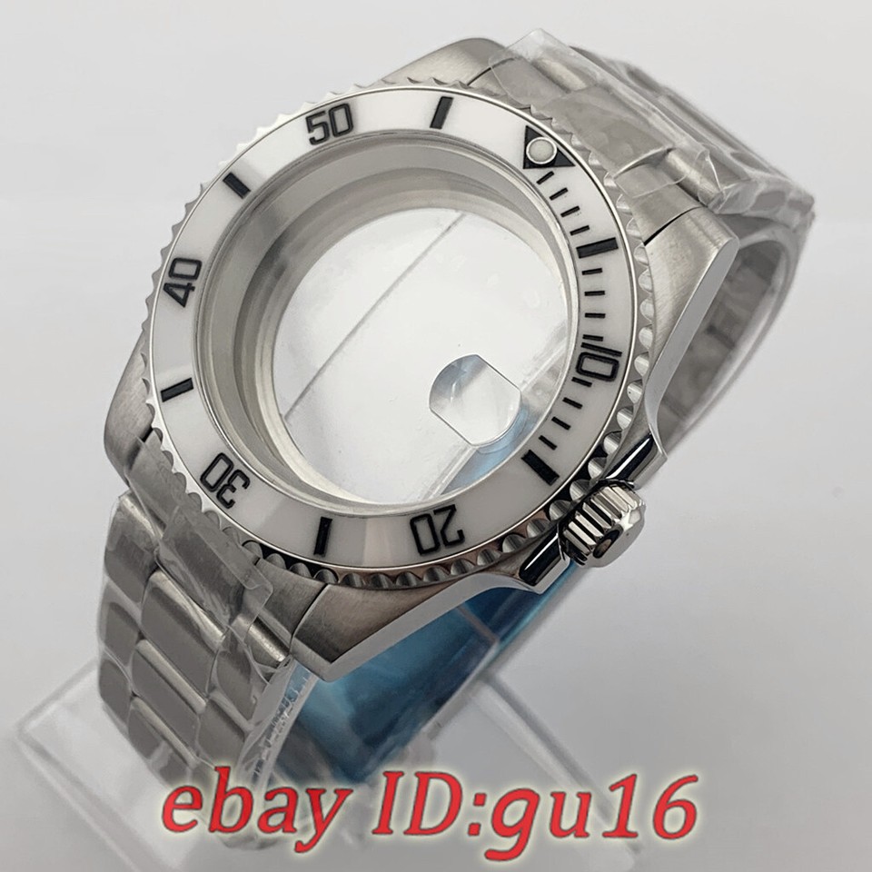 40mm White Ceramic bezel Watch Case Fit NH34 NH35 ETA 2824/2836 Miyota ...