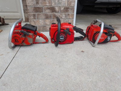 Three Vintage Homelite Chainsaws Homelite 360 XL 12 Super XL PARTS OR ...