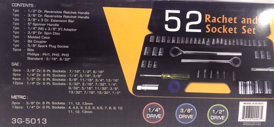 ATADC 52 Piece Rachet and Socket Set | eBay