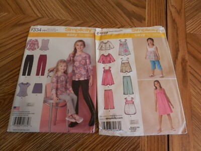 Simplicity Easy Sew Girls Pattern Duo, 2469/ 1334 size 3 - 6 | eBay