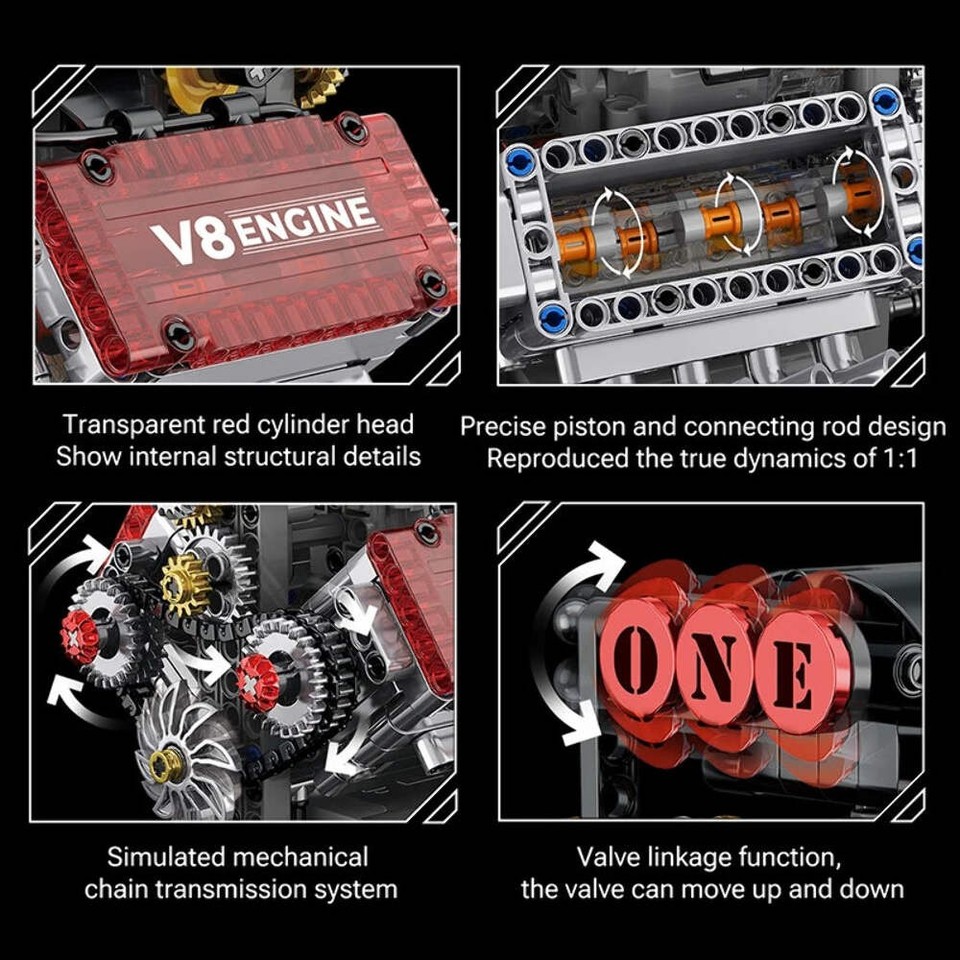 Motorized V8 Engine Simulation Model | Electric Drive Brick Car ...