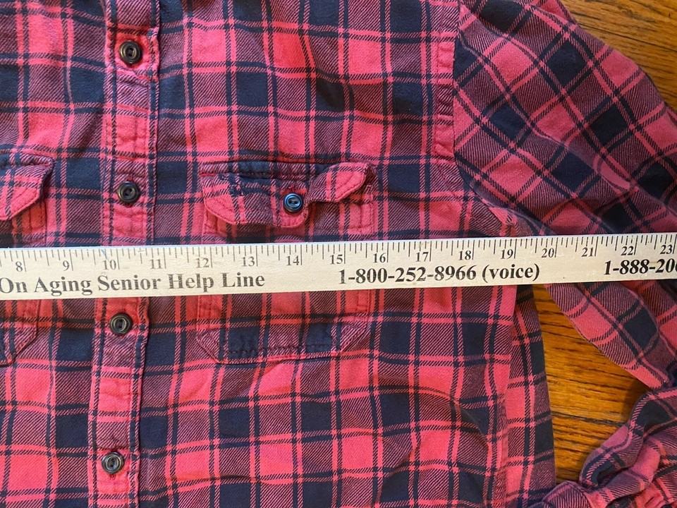 American Eagle Flannel Authentic Fit Men’s M Red Checked Buffalo Plaid ...