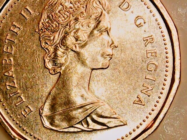 1986 Canada Cent BU Red Reverse Die-Crack Queen Elizabeth II Canadian ...