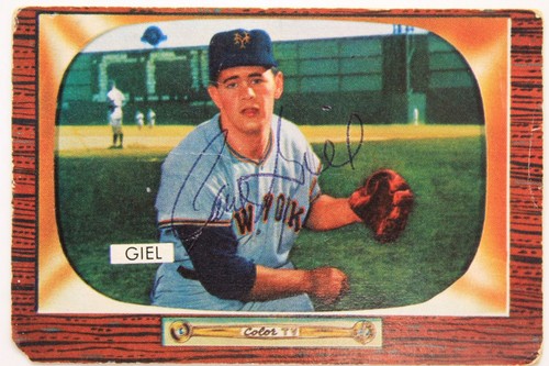 Paul Giel NY Giants 1955 Bowman Color TV #125 Autographed Signed ...