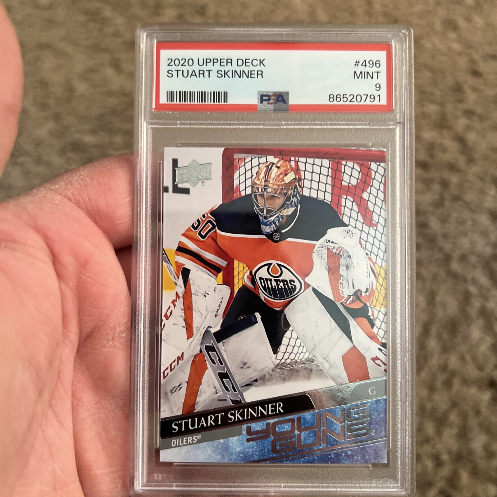 2020-21 Upper Deck Stuart Skinner Young Guns #496 Rookie RC PSA 9 ...