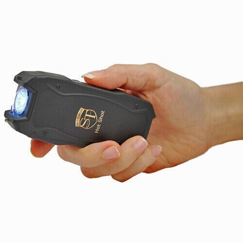 Hot Shot Stun Gun With Flashlight And Battery Meter Black LIFETIME ...