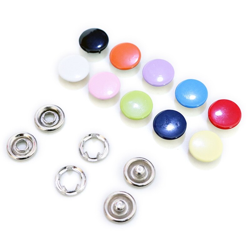 100/200 Sets Round Metal Snap Button Kit Pure Copper Snap Fastener ...