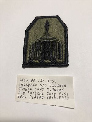Oregon National Guard (old) Subdued U.S. Army Shoulder Patch Insignia ...