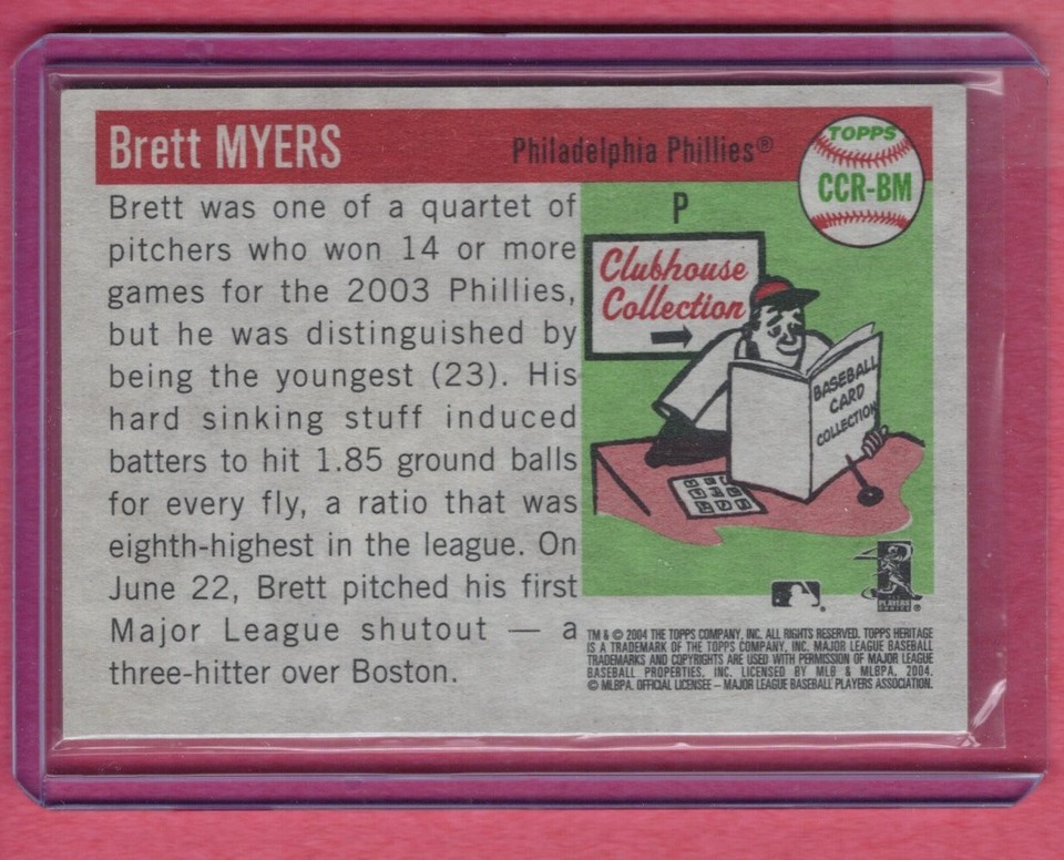 2004 Topps Heritage Brett Myers Clubhouse Collection Relic | eBay
